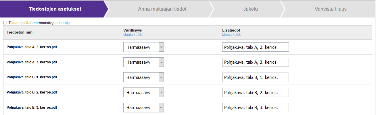 Kopiotilauksen tekeminen – Tukikeskus